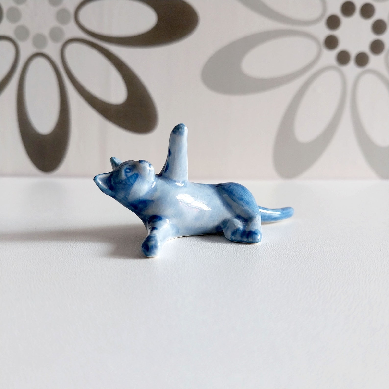 Adopt a Little Friends Small Ceramic Cat Figurines, Miniature Animal ...