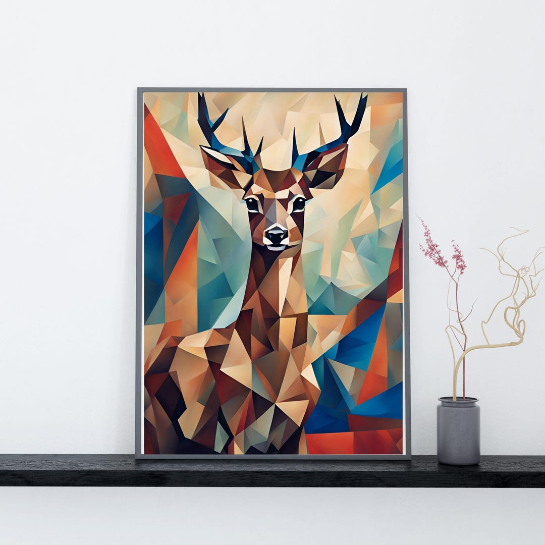 Cubist Deer – Digital Art Print | Instant Download, Cubism Deer ...