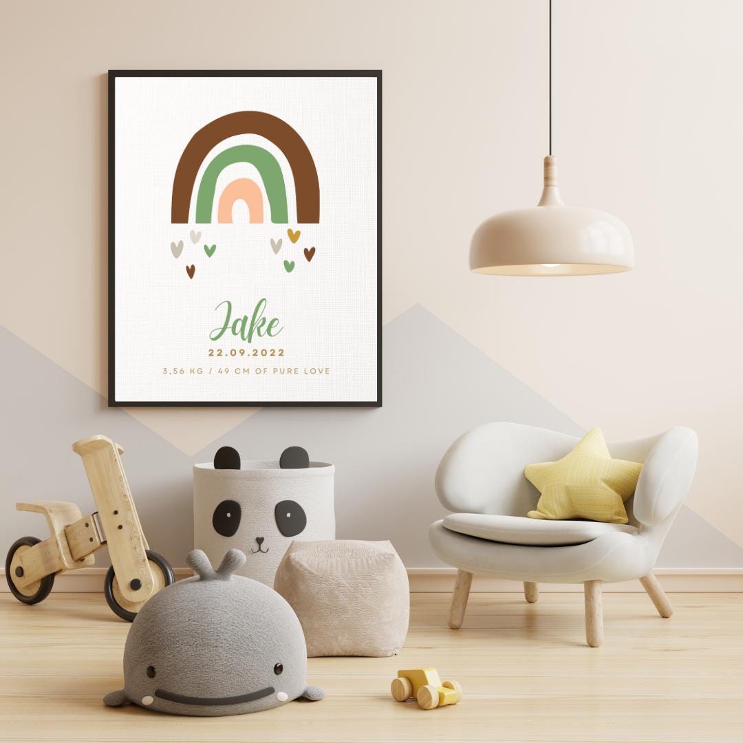 Personalised Baby Name Print – Custom Nursery Wall Art | Digital ...