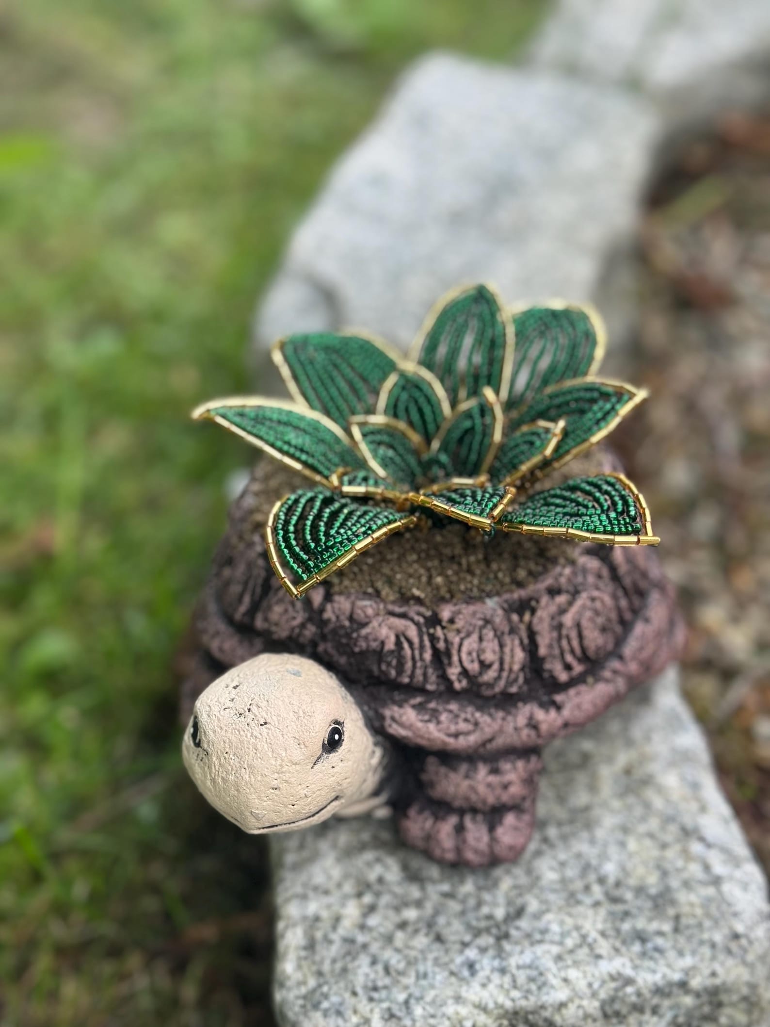 Handmade Beaded Succulent in Vase: Customizable Forever Plant - Etsy