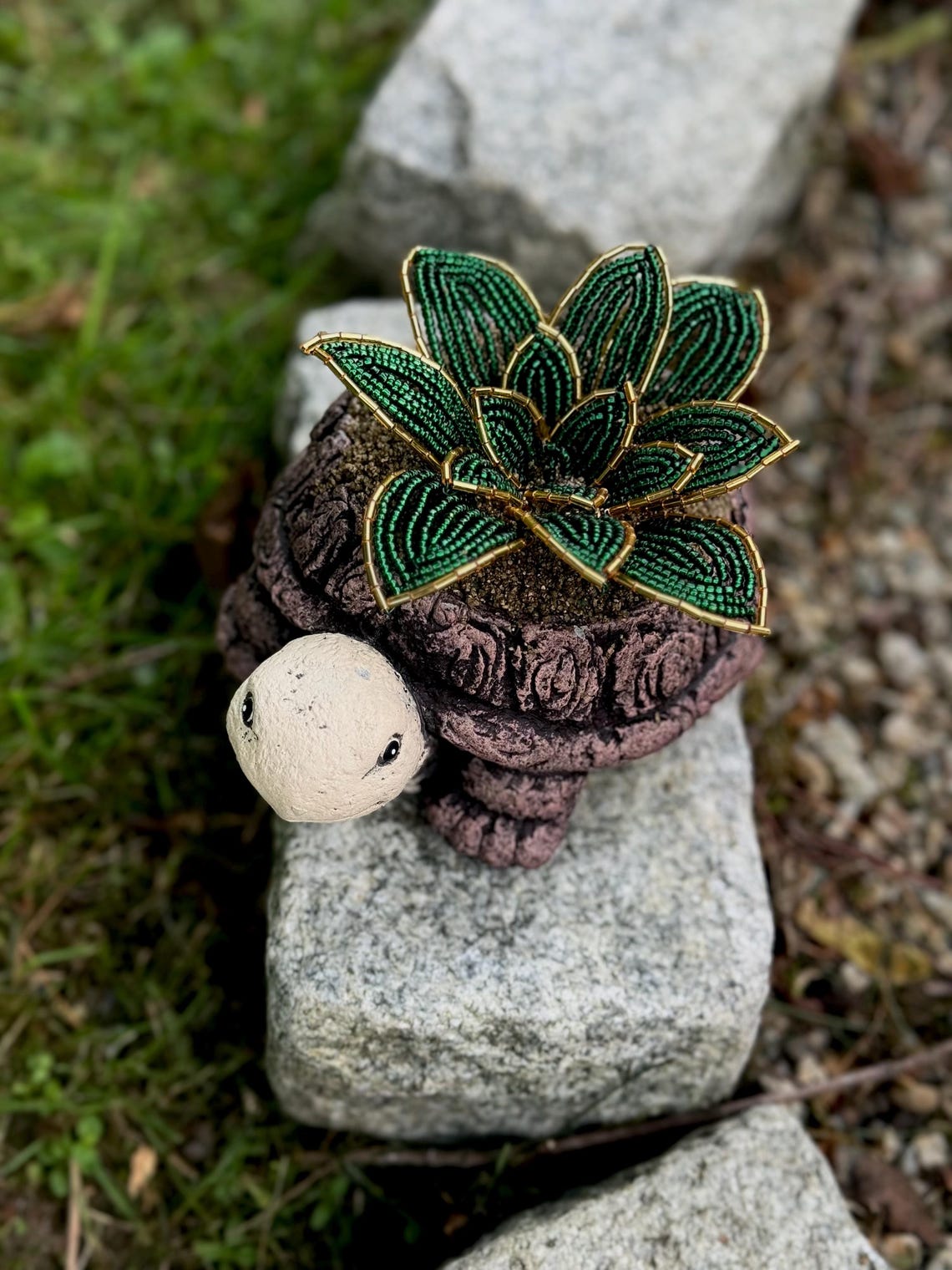 Handmade Beaded Succulent in Vase: Customizable Forever Plant - Etsy
