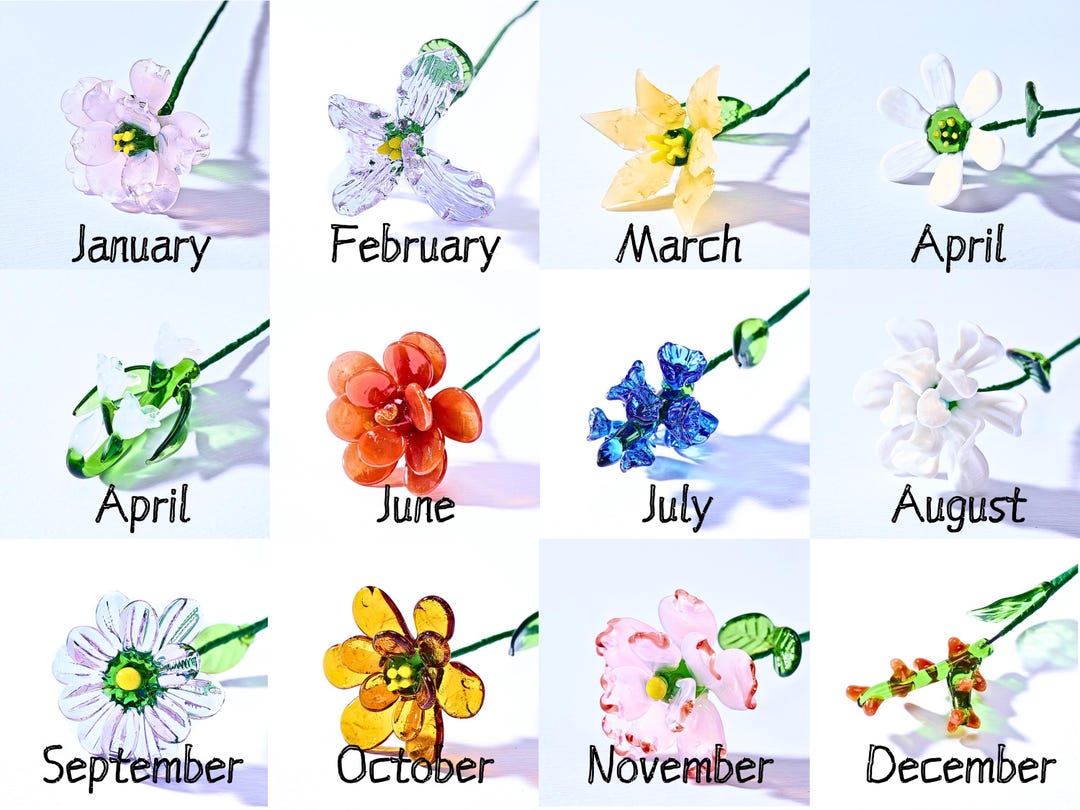 Handcrafted Glass Flower Gift-personalized Eternal Rose Keepsake-a ...