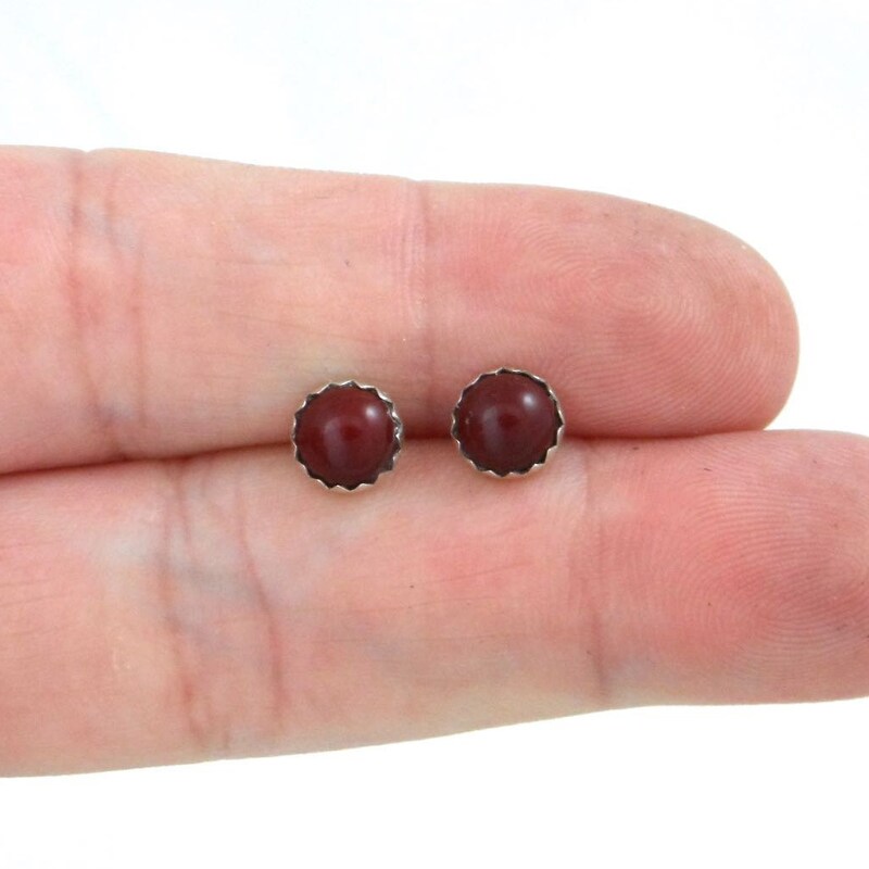 Red Stud Earrings - Etsy