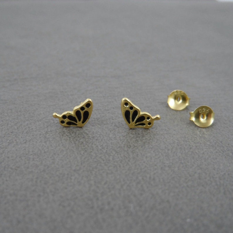 Tiny Butterfly Wing Earrings in Sterling Silver, Gold Butterfly ...