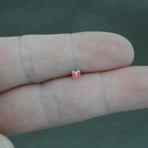 Tiny Lady Bug Nose Stud in Sterling Silver, Ladybug Nose Stud, Ladybug ...