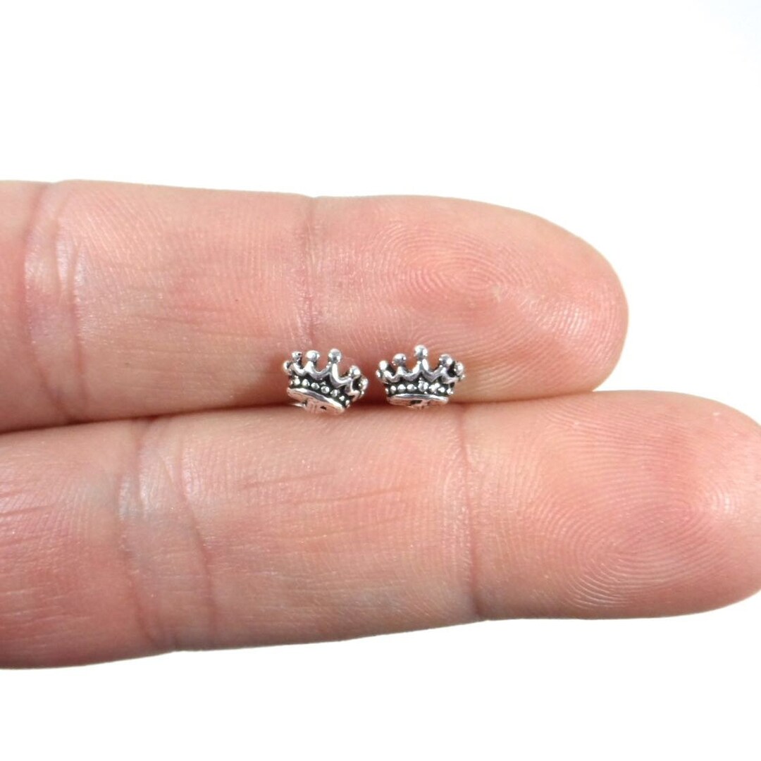 Tiny Crown Sterling Silver Studs, Crown Earrings, Kids Earrings, Tiny Crown Studs, Cartilage ...