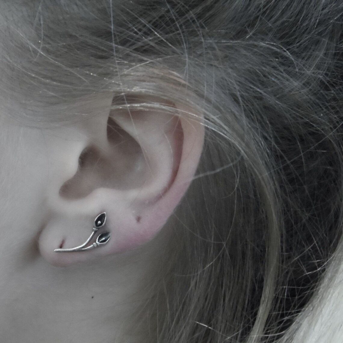 Calla Lily Ear Climber in Sterling Silver, Silver Ear Climbers, Silver ...