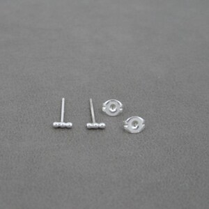 Tiny Bar Stud Earrings in Sterling Silver, Bar Earrings, Tiny Silver Earrings, Tiny Studs ...