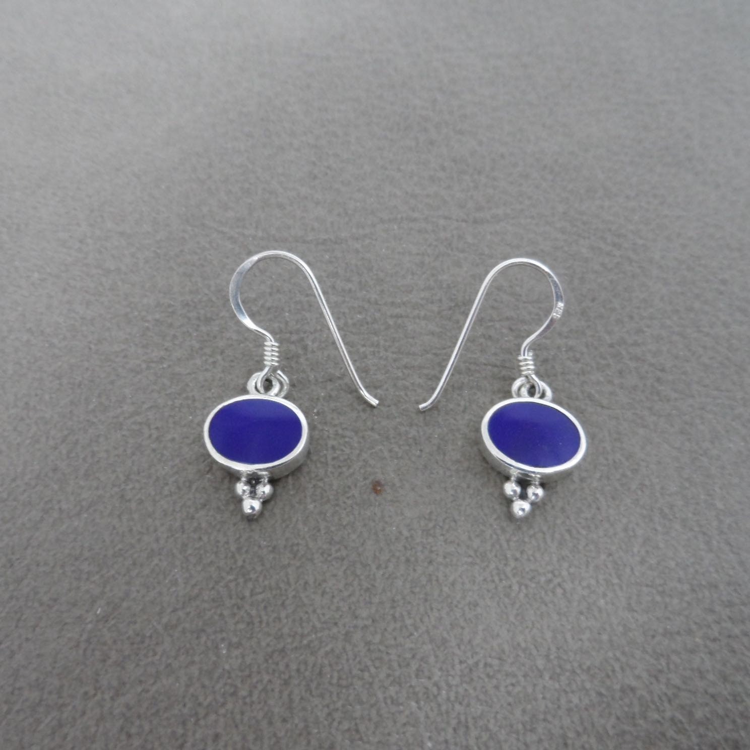 Lapis Sterling Silver Dangle Earrings Lapis Earrings Dangle Etsy