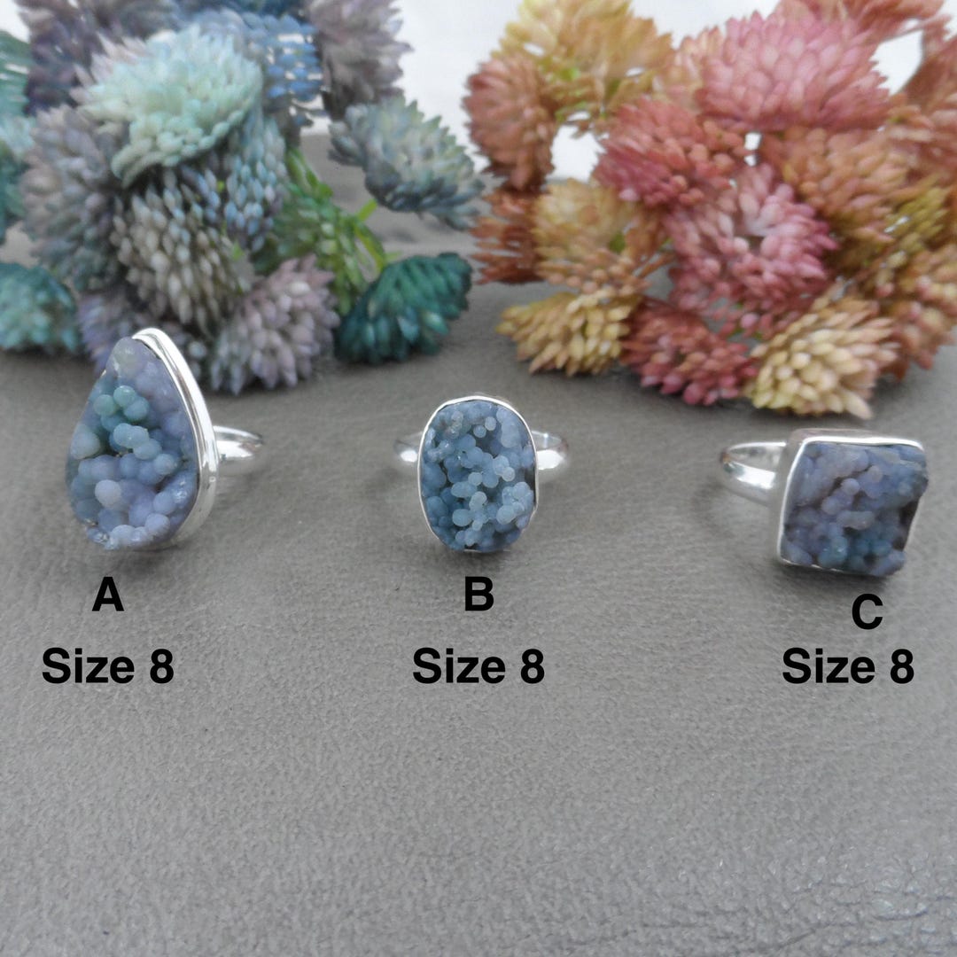 Grape Agate Ring in Sterling Silver, Size 8, Grape Agate Ring, Large ...