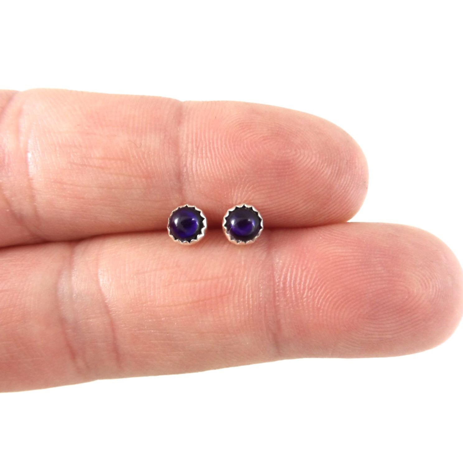 Purple Paua Shell Sterling Silver Earrings Abalone Stud | Etsy