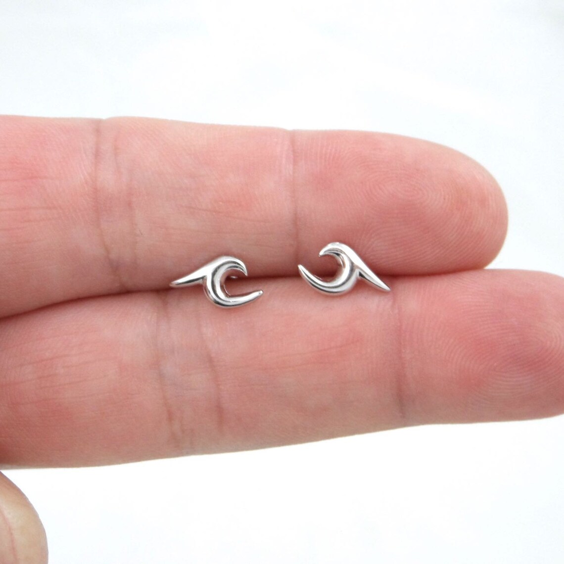 Wave Earrings in Sterling Silver Wave Earrings Wave - Etsy