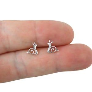 Snail Earrings in Sterling Silver, Snail Studs, Mollusk Earrings, Gastropod Jewelry, Animal ...