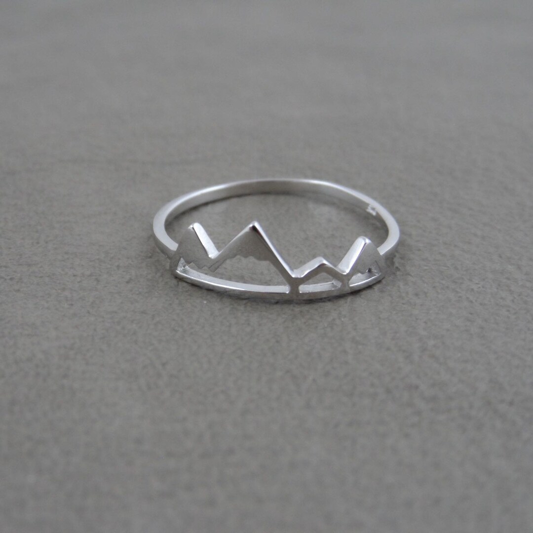 Mountain Ring in Sterling Silver, Mountain Silver Ring, Outdoor Ring ...