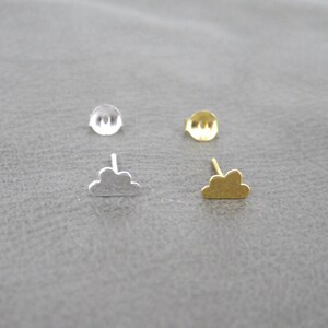 Single-tiny Cloud Earring in Sterling Silver, Cloud Earring, Silver Cloud Stud, Cartilage Stud ...