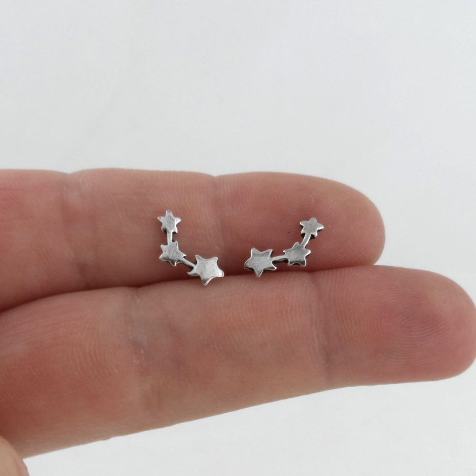 Star Earrings in Sterling Silver Shooting Star Earrings | Etsy