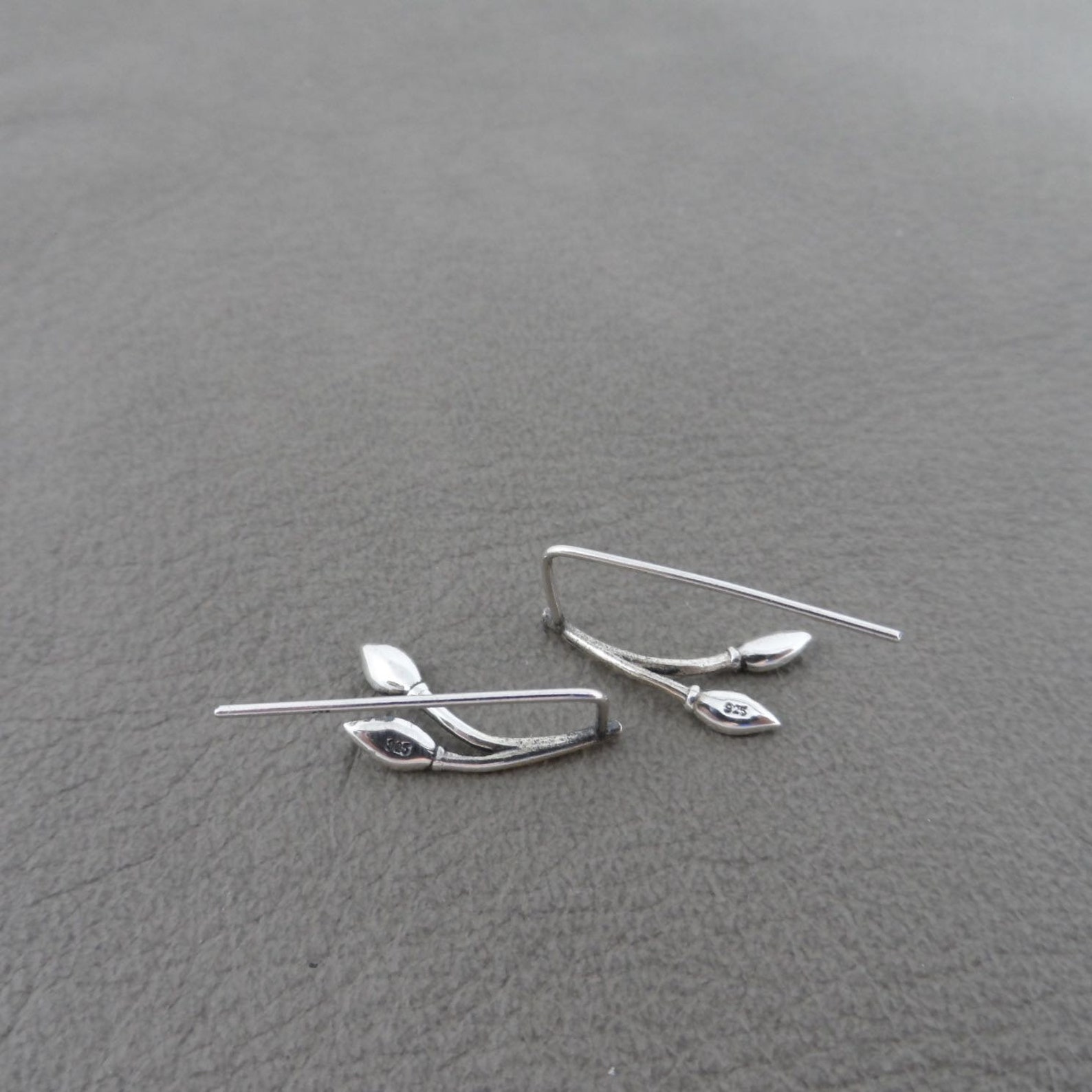 Calla Lily Ear Climber in Sterling Silver, Silver Ear Climbers, Silver ...