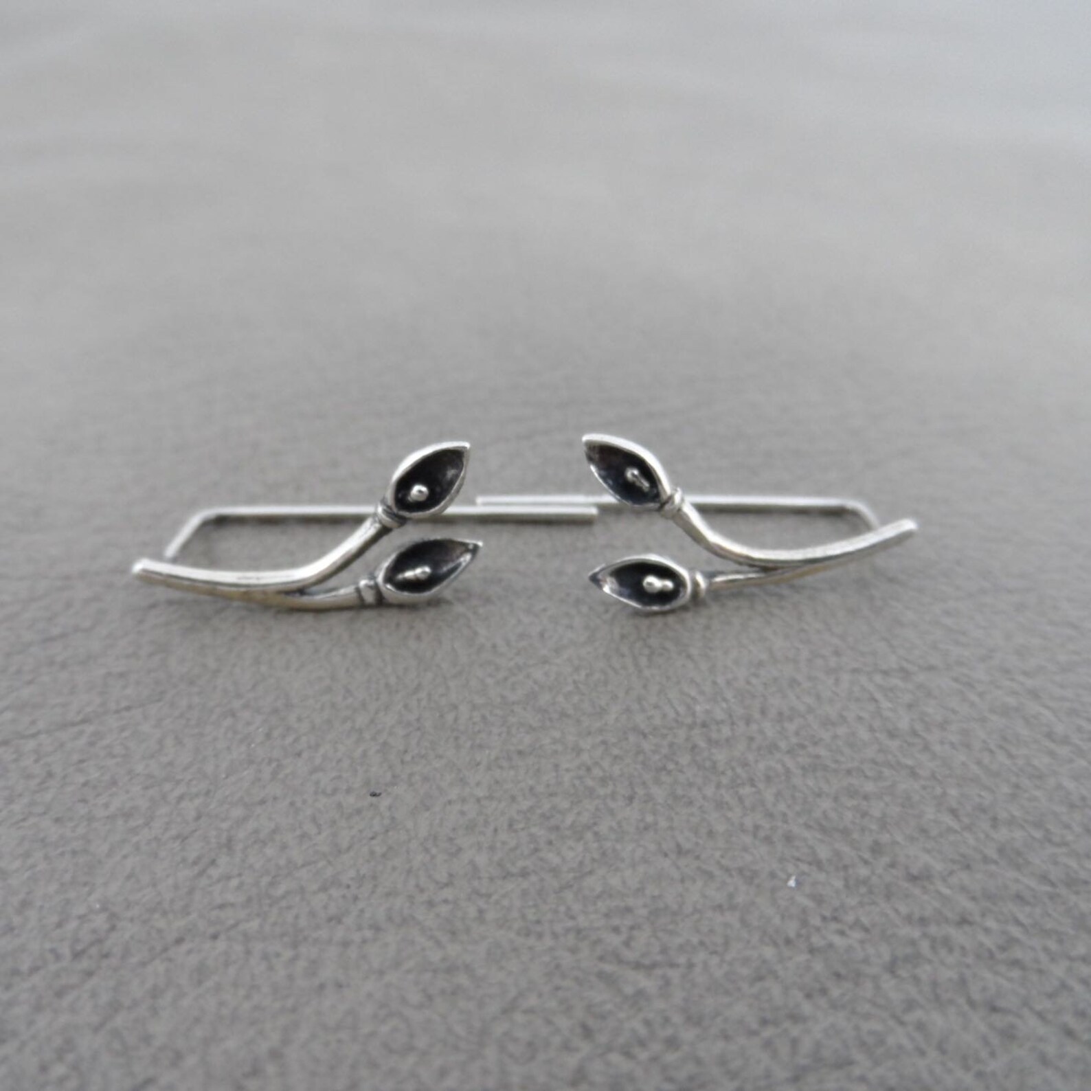 Calla Lily Ear Climber in Sterling Silver Silver Ear | Etsy