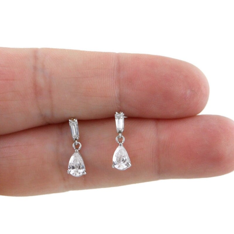 Silver Dangle Earrings - Etsy