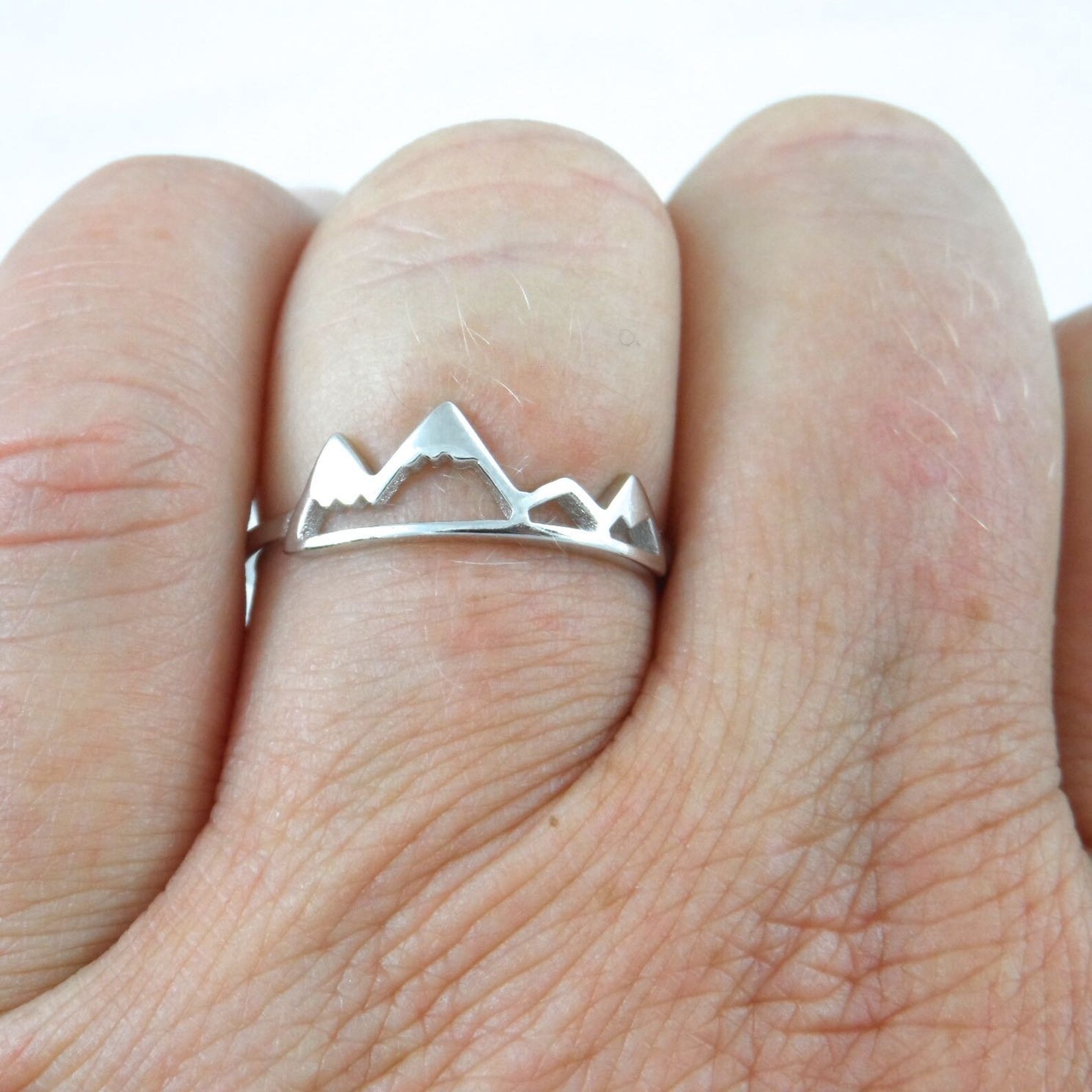 Mountain Ring in Sterling Silver Mountain Silver Ring - Etsy