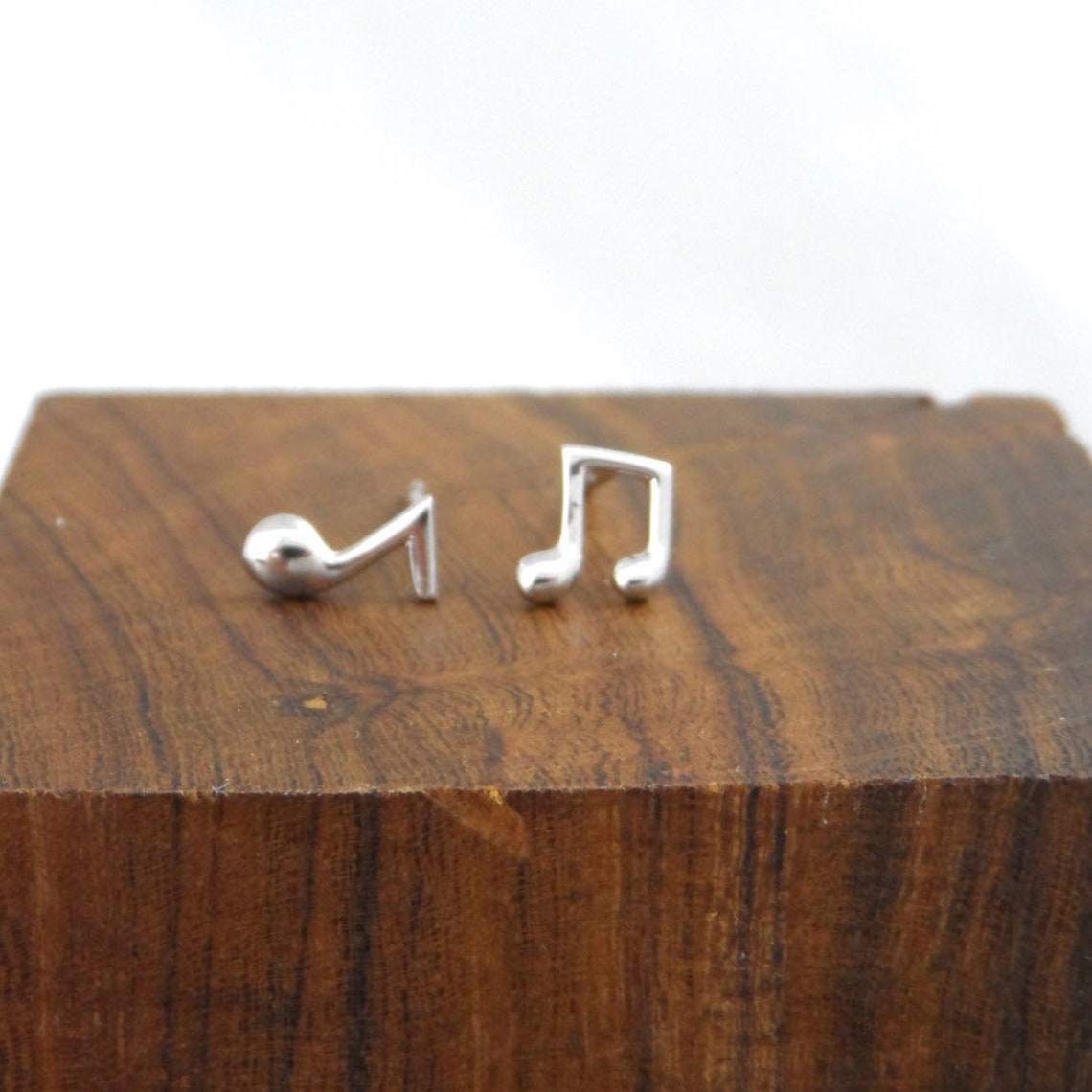 Music Note Earrings in Sterling Silvermusic Note Sterling - Etsy