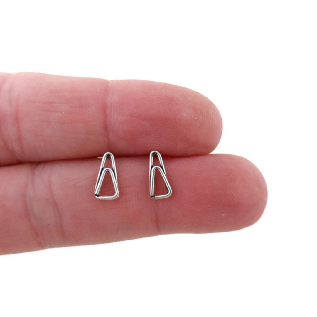 Paper Clip Earrings in Sterling Silver, Paper Clip Earrings, Office ...