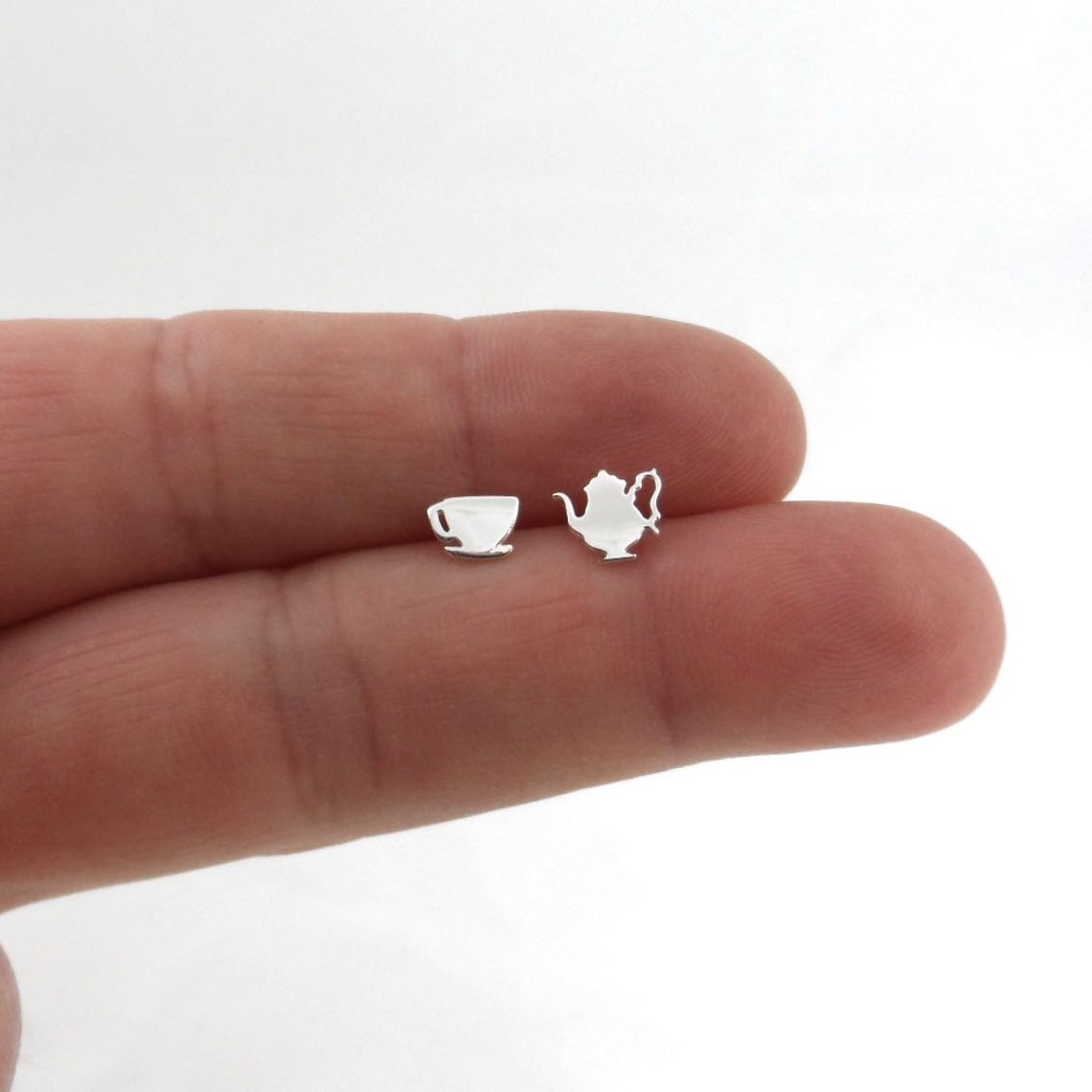 Teacup & Kettle Earrings in Sterling Silver Teacup Earrings | Etsy