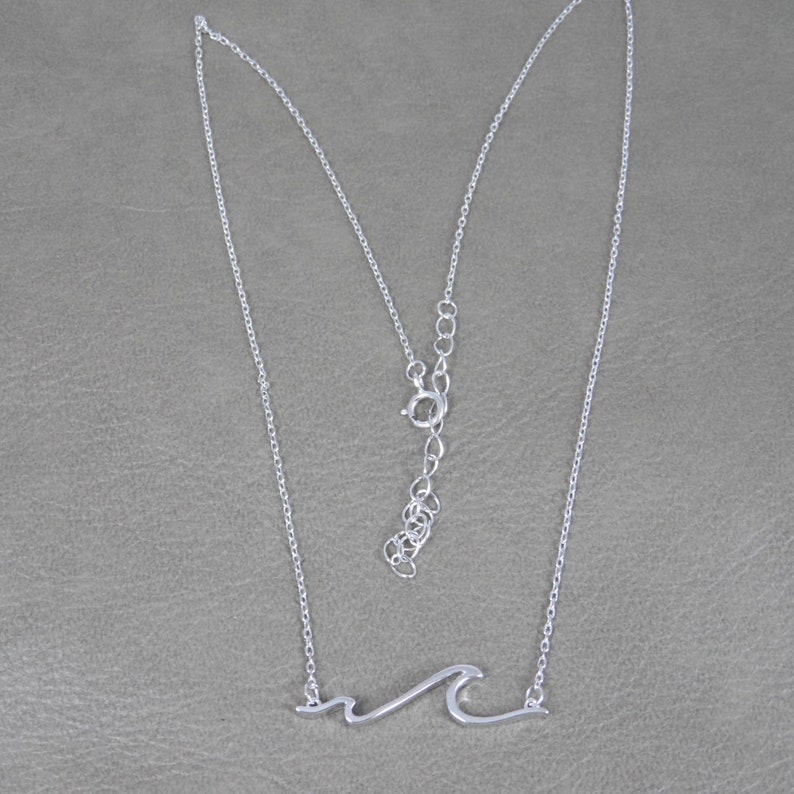 Wave Necklace in Sterling Silver Ocean Wave Necklace Surfer - Etsy