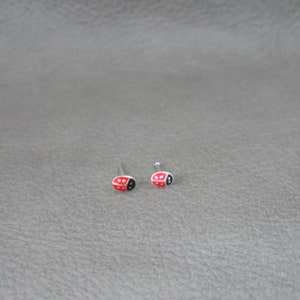 Tiny Lady Bug Nose Stud in Sterling Silver, Ladybug Nose Stud, Ladybug ...