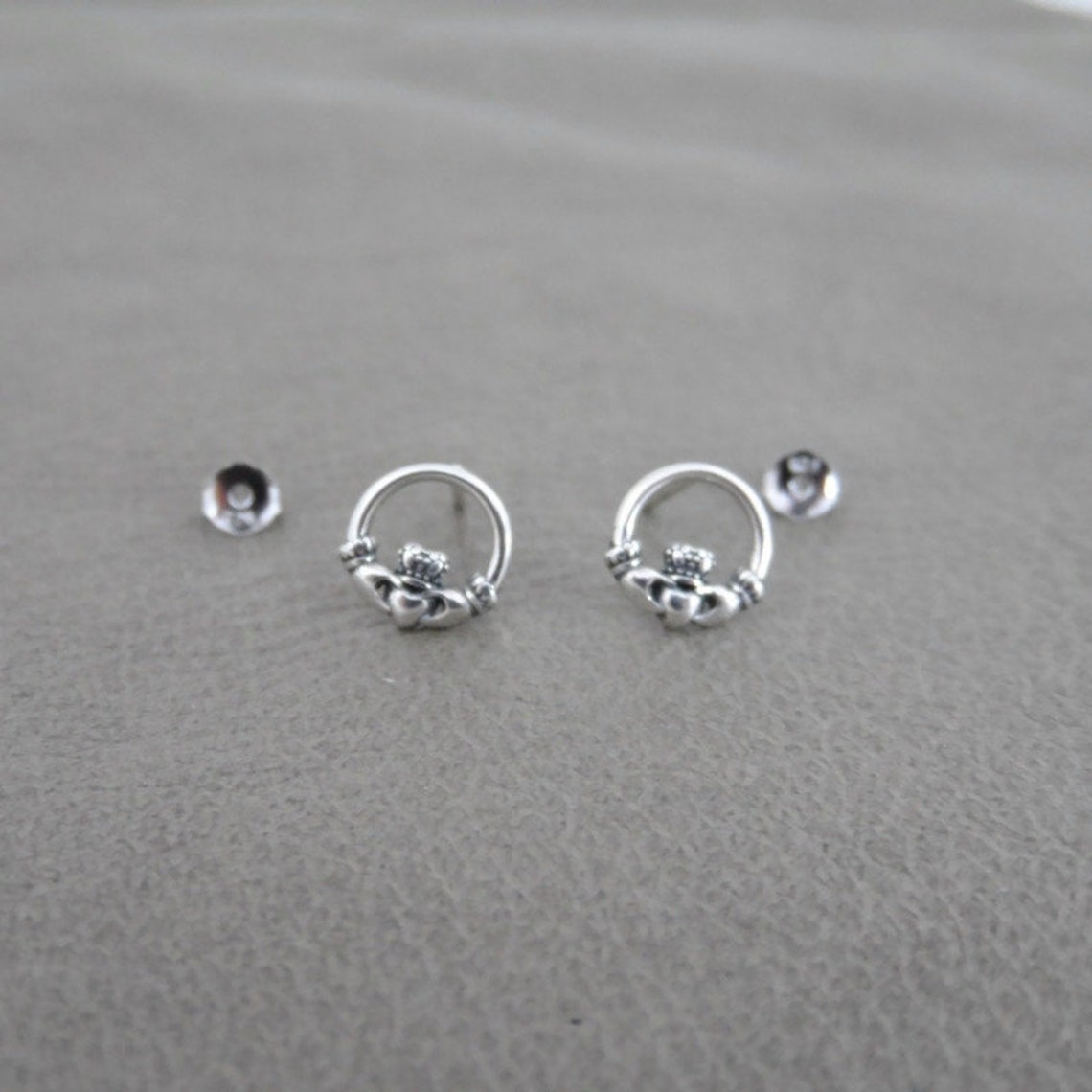 Celtic Claddagh Wreath Earrings, Celtic Earrings, Silver Celtic ...