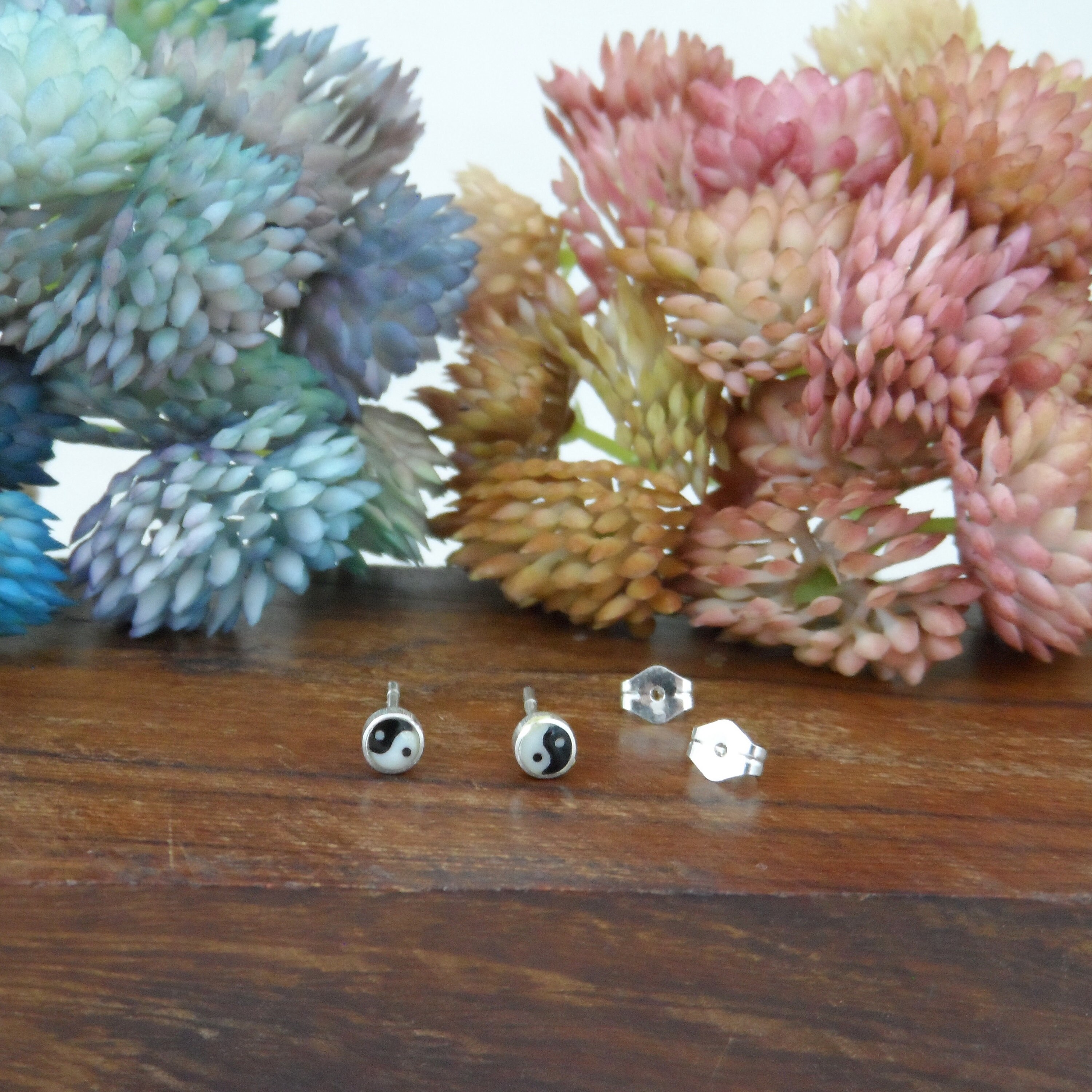 Tiny Yin Yang Sterling Silver Earrings, Ying Yang Earrings,yin Yang Studs, Tiny Studs, Cartilage ...