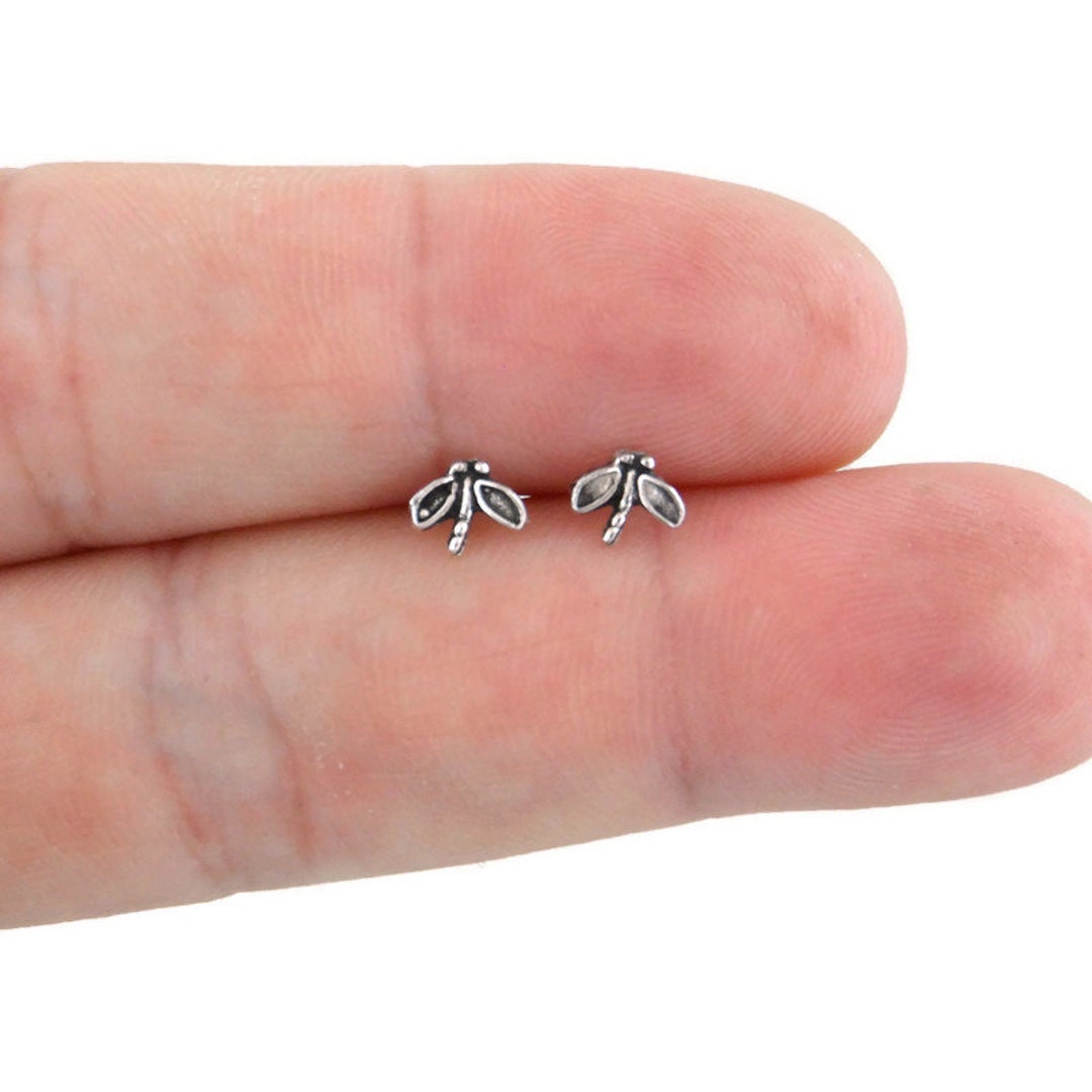 Tiny Mosquito Insect Sterling Silver Earrings, Gnat Earrings, Insect ...