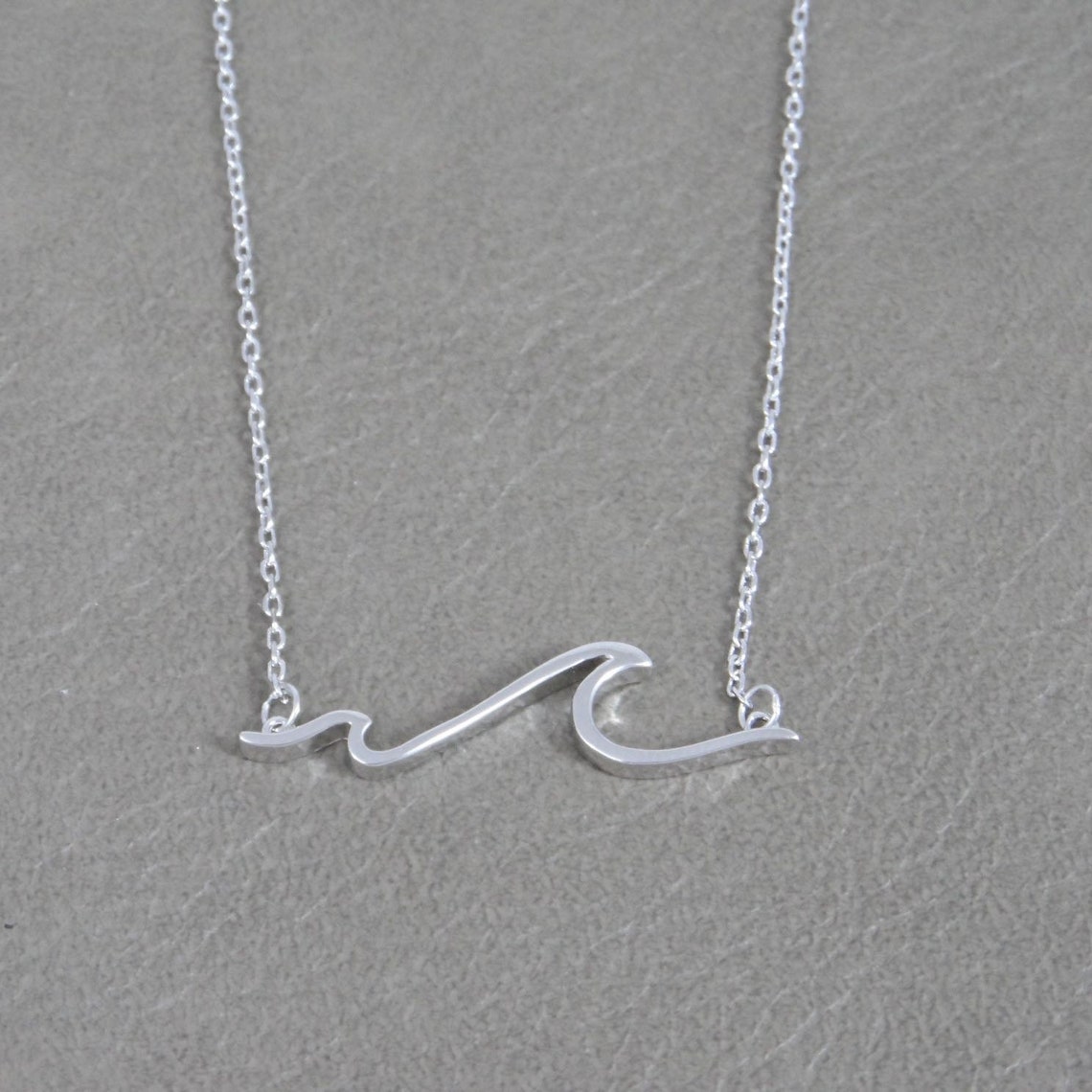 Wave Necklace in Sterling Silver Ocean Wave Necklace Surfer - Etsy
