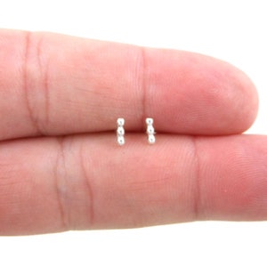 Tiny Bar Stud Earrings in Sterling Silver, Bar Earrings, Tiny Silver Earrings, Tiny Studs ...