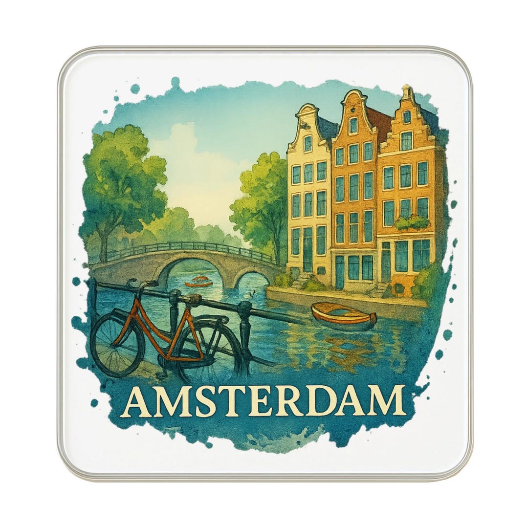 Amsterdam, Netherlands Fridge Magnet: Cute Large Handmade Travel ...