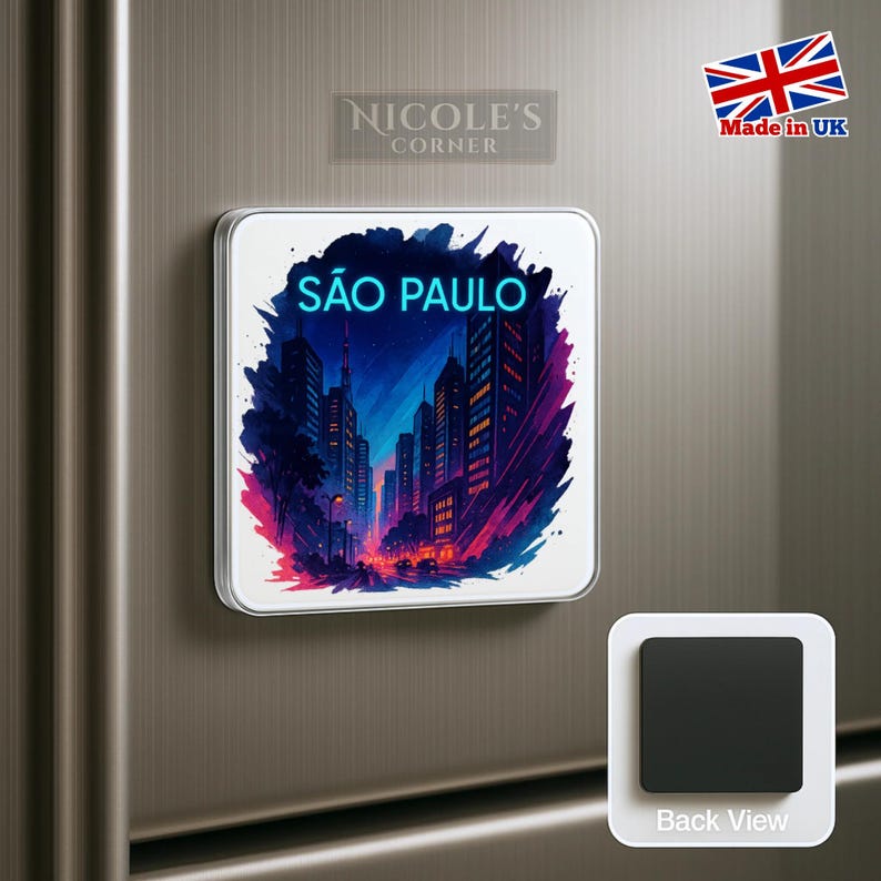 Sao Paulo, Brazil Fridge Magnet: Cute Large Handmade Travel Souvenir ...