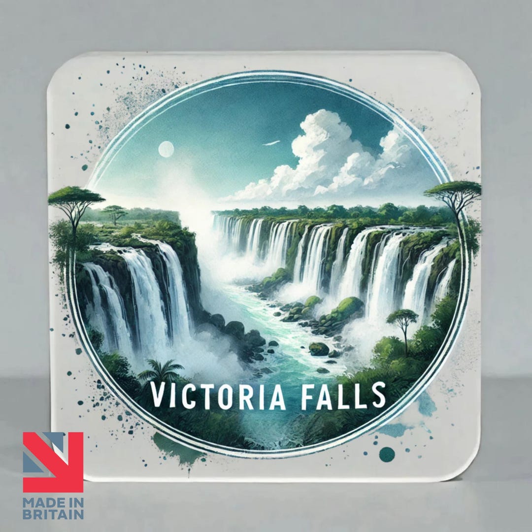 Victoria Falls Fridge Magnet 6x6cm – Handmade UK, Watercolour Acrylic ...