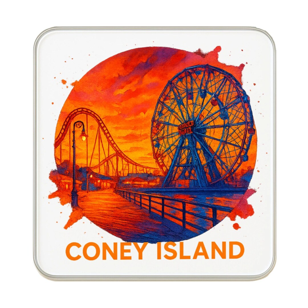 Coney Island, New York USA Fridge Magnet: Cute Large Handmade Travel ...