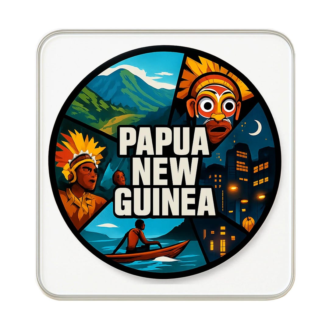 Papua New Guinea Collage Fridge Magnet: Cute Large Handmade Travel ...