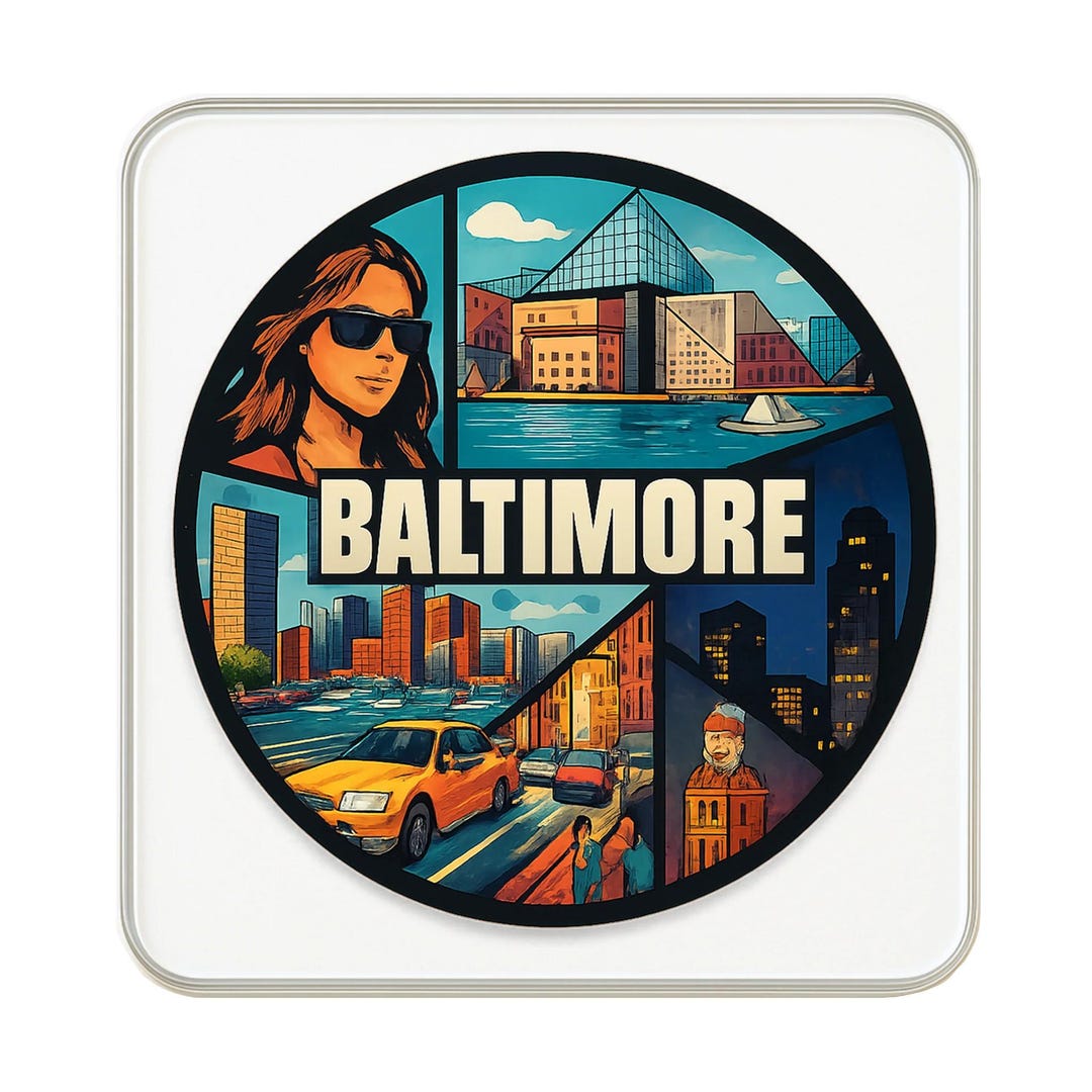 Baltimore, USA Collage Fridge Magnet: Cute Large Handmade Travel ...