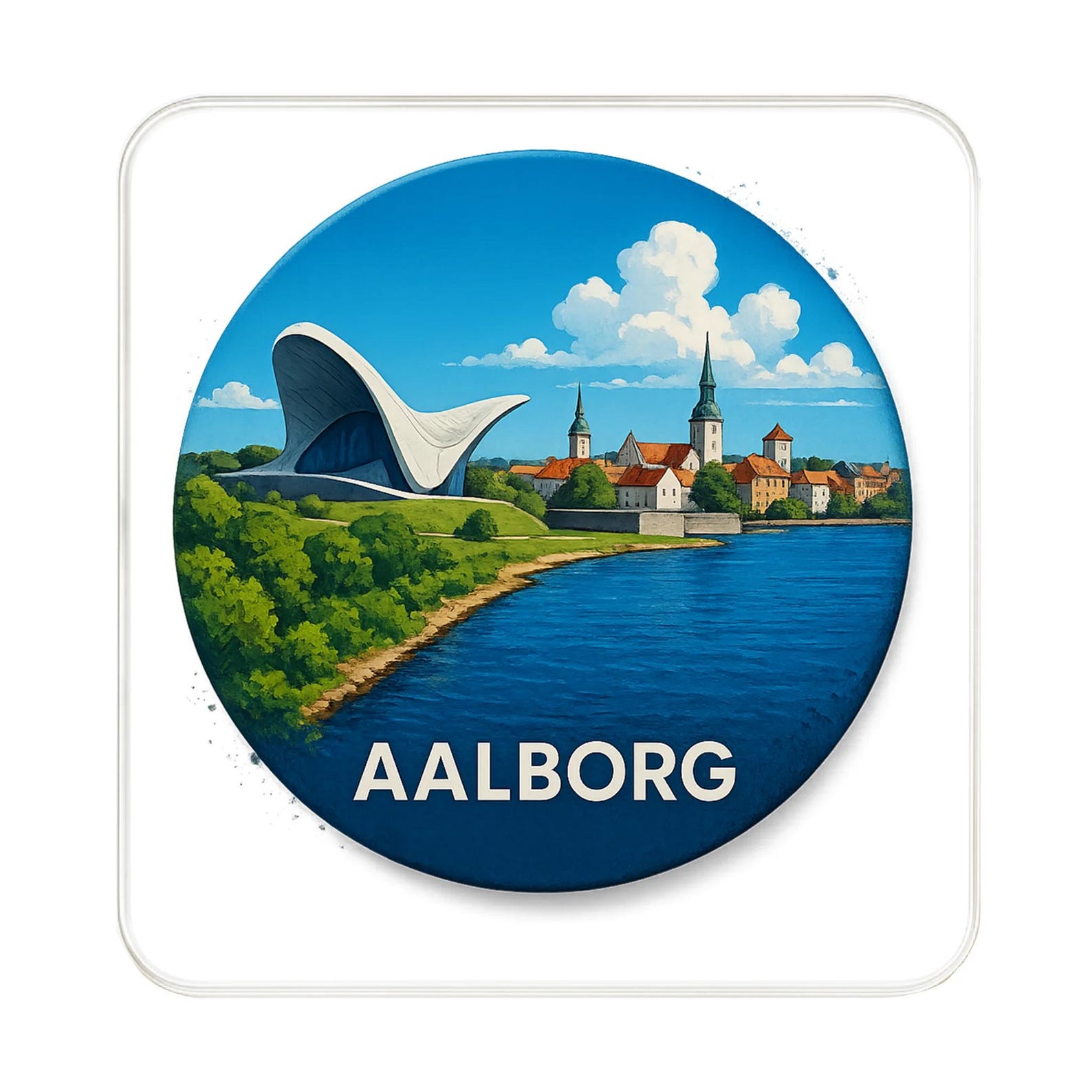 Aalborg, Denmark Fridge Magnet: Cute Large Handmade Travel Souvenir ...