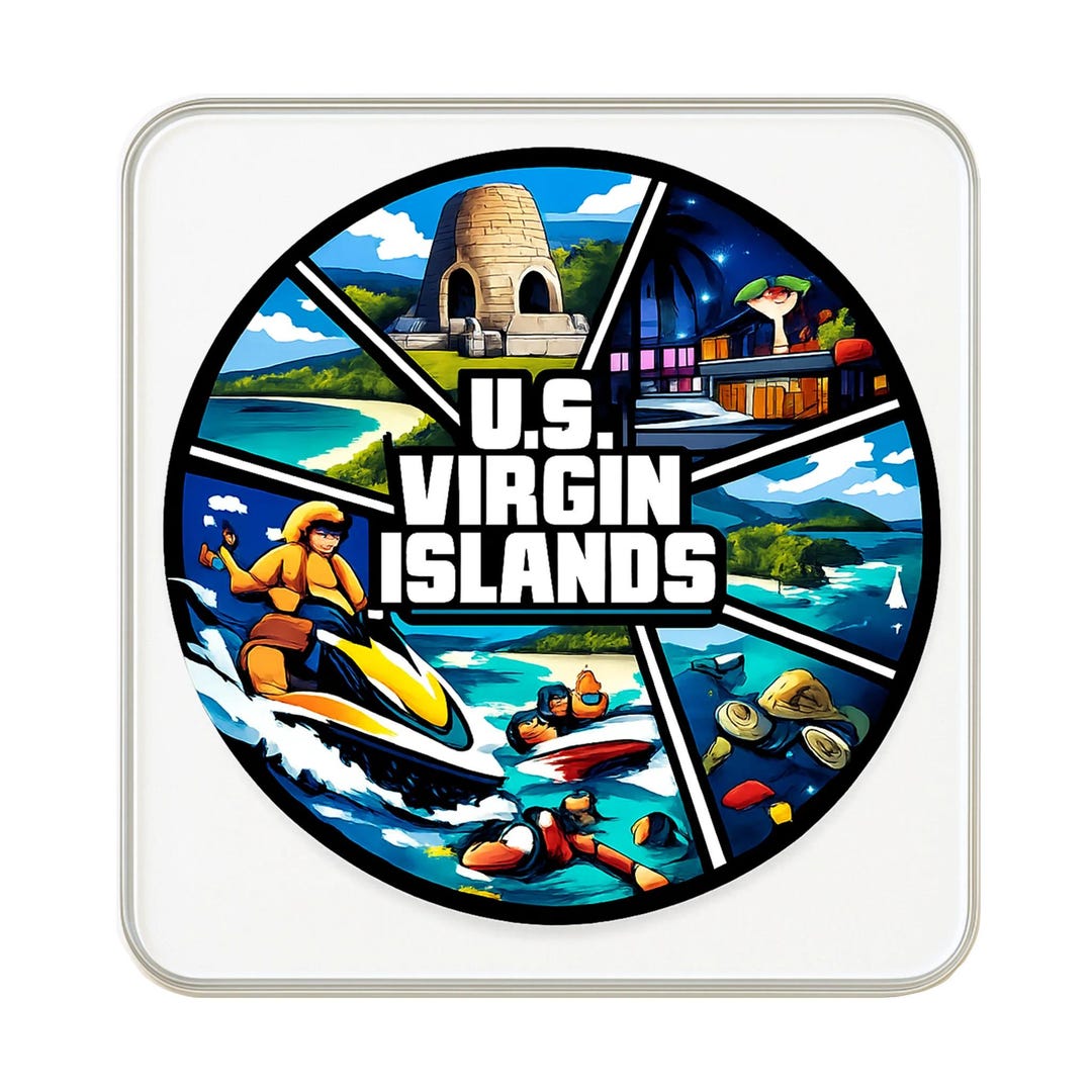 US Virgin Islands Collage Fridge Magnet: Cute Large Handmade Travel ...