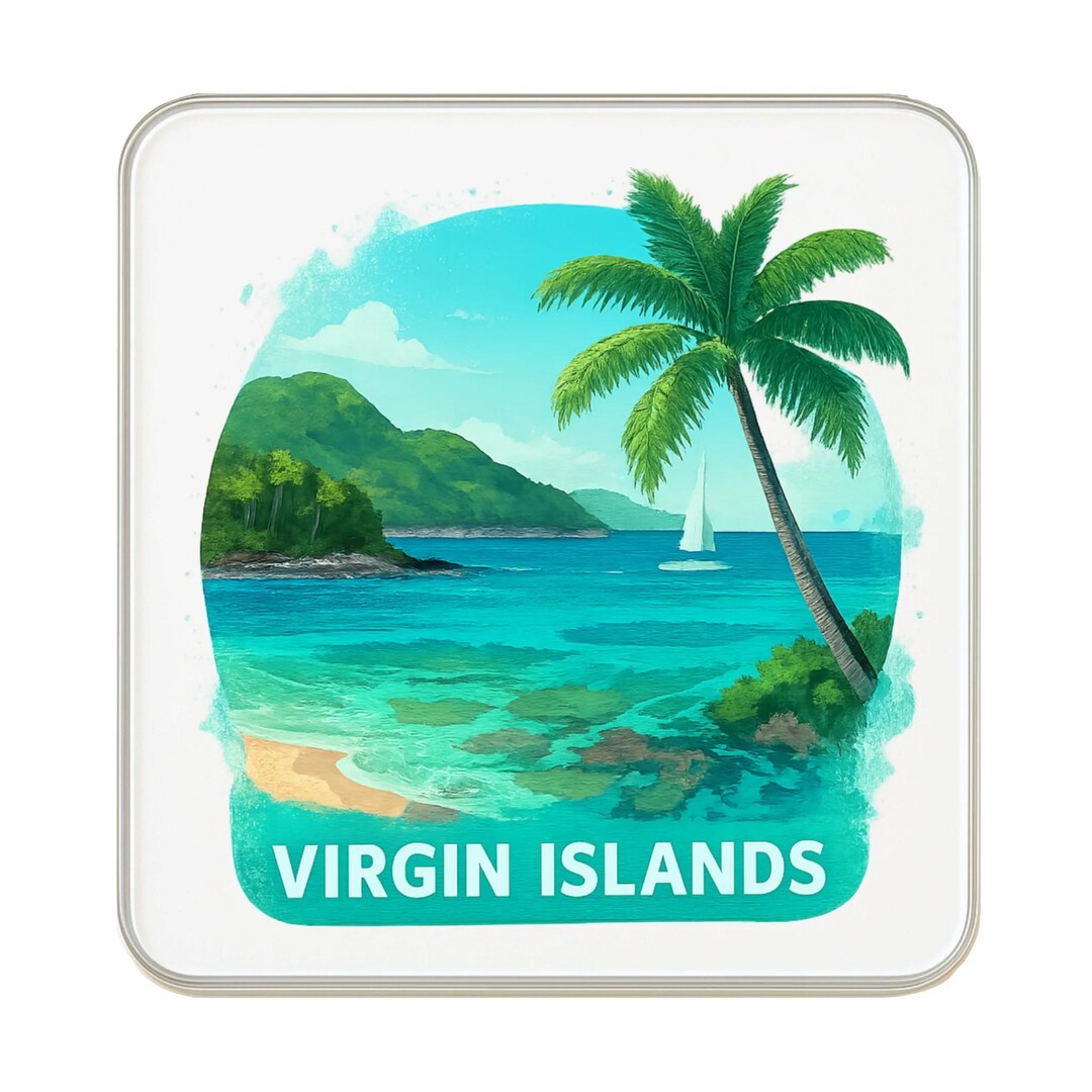 Virgin Islands, USA Fridge Magnet: Cute Large Handmade Travel Souvenir ...