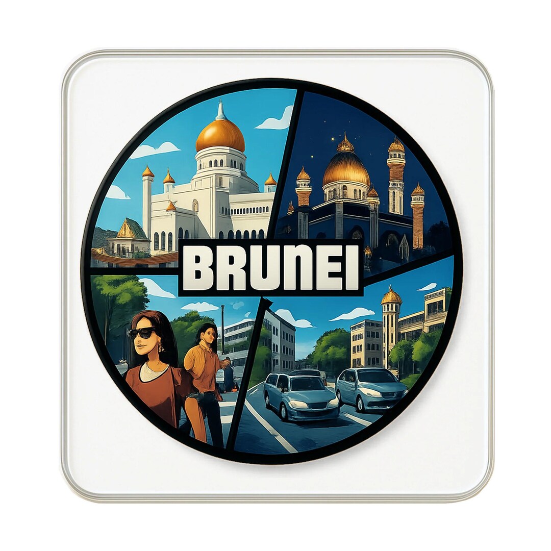 Brunei Collage Fridge Magnet: Cute Large Handmade Travel Souvenir Gift ...