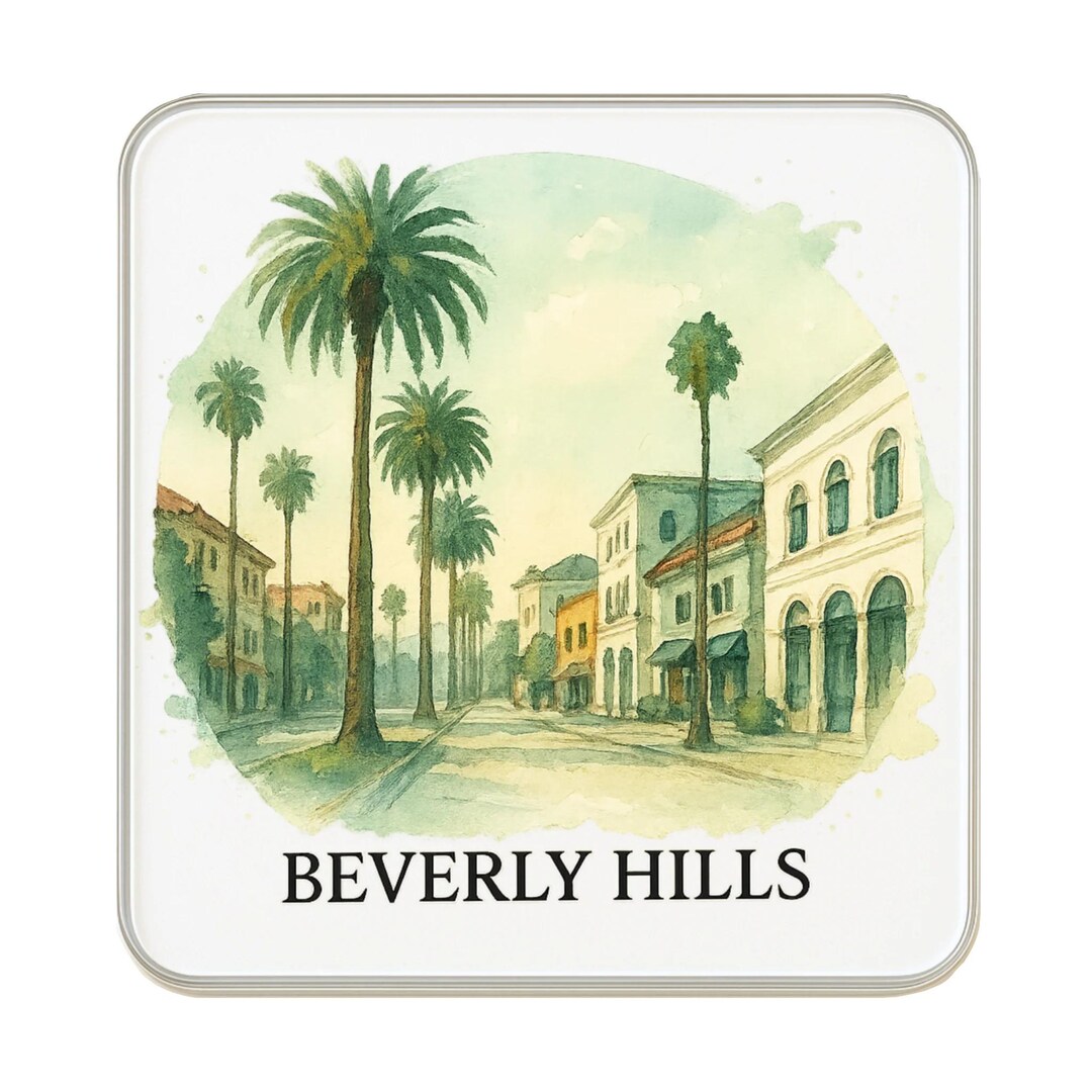 Beverly Hills, California USA Fridge Magnet: Cute Large Handmade Travel ...