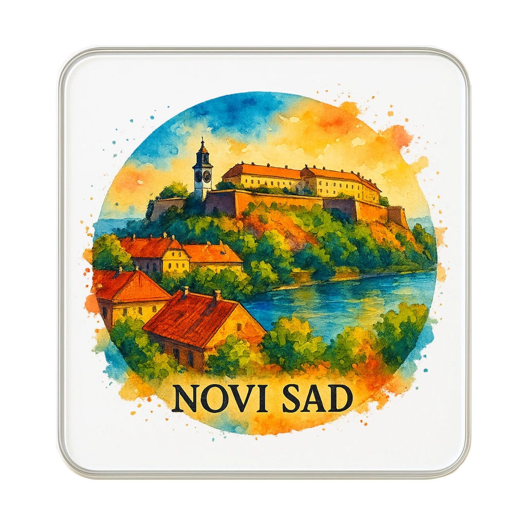 Novi Sad, Serbia Fridge Magnet: Cute Large Handmade Travel Souvenir ...