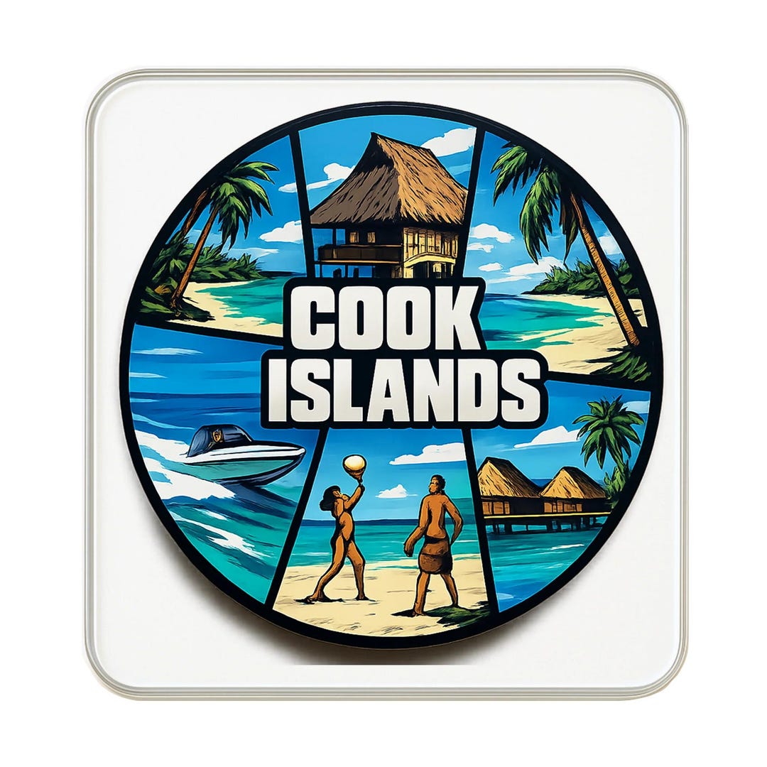 Cook Islands, Collage Fridge Magnet: Cute Large Handmade Travel ...