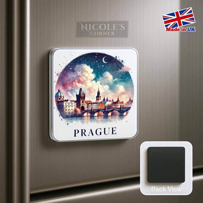 Prague, Czech Republic Fridge Magnet: Cute Large Handmade Travel ...