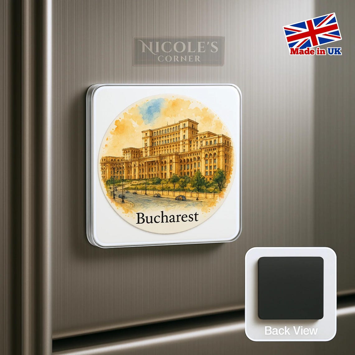 Bucharest, Romania Fridge Magnet: Cute Large Handmade Travel Souvenir ...