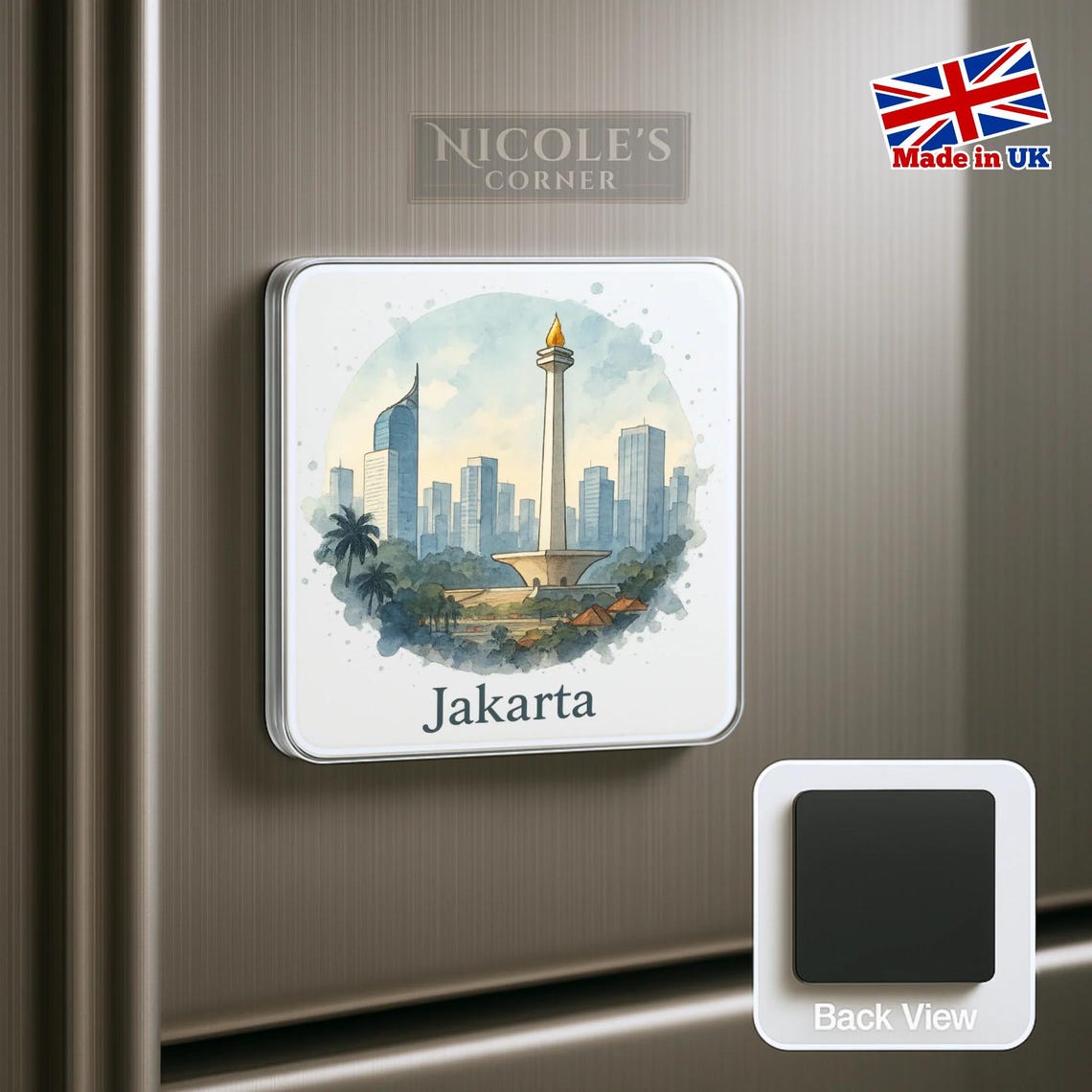 Jakarta, Indonesia Fridge Magnet: Cute Large Handmade Travel Souvenir ...
